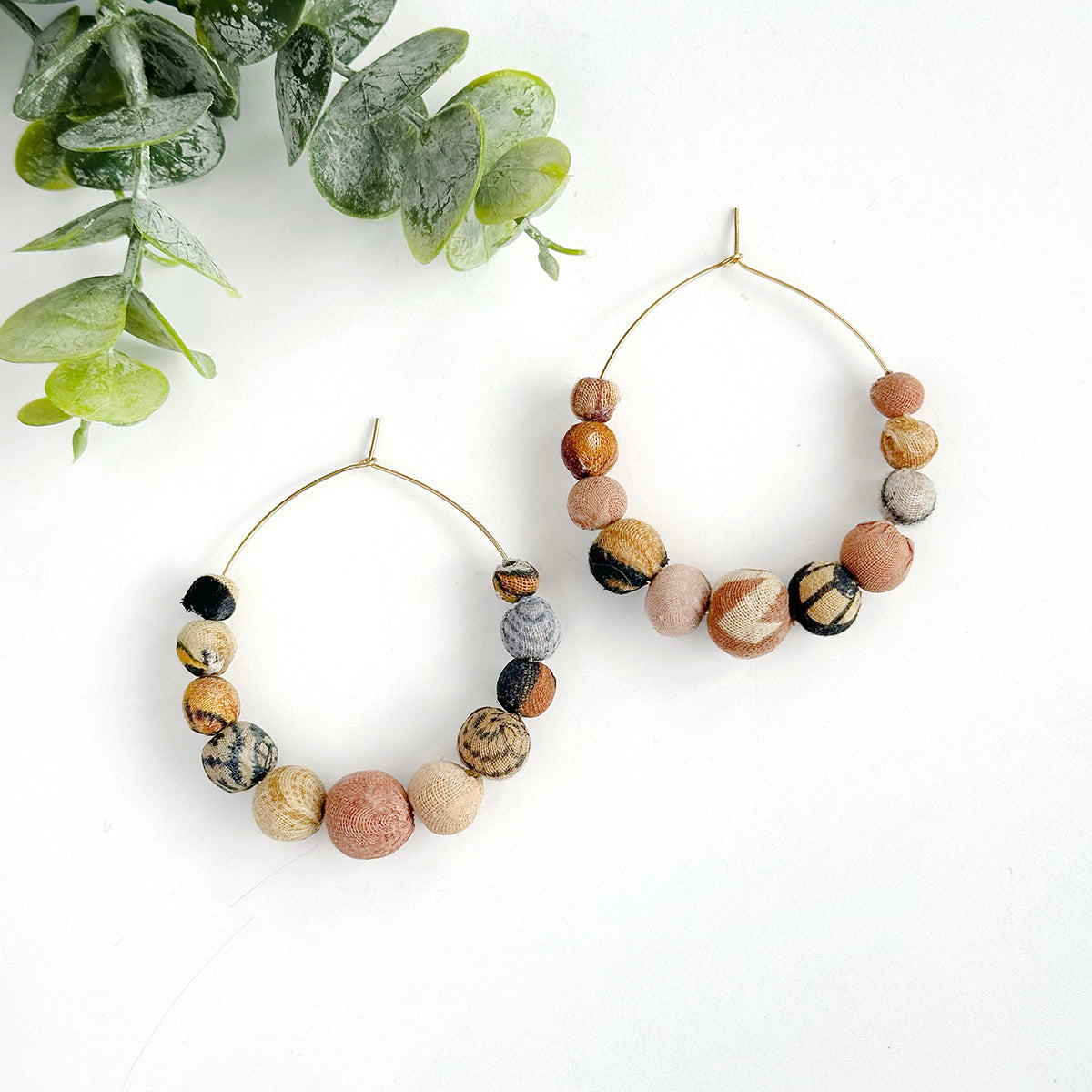 Kantha Desertscape Graduated Hoops | Worldfinds – WorldFinds